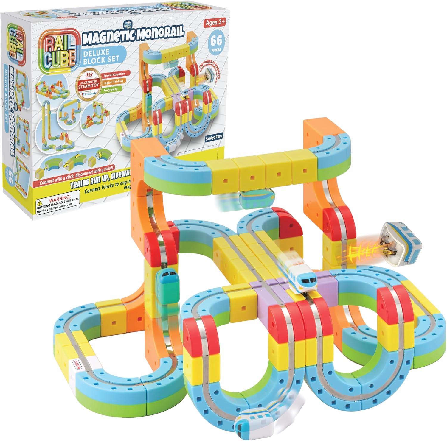Rail Cube Magnetic Monorail Deluxe Set | Funky Monkey Toys